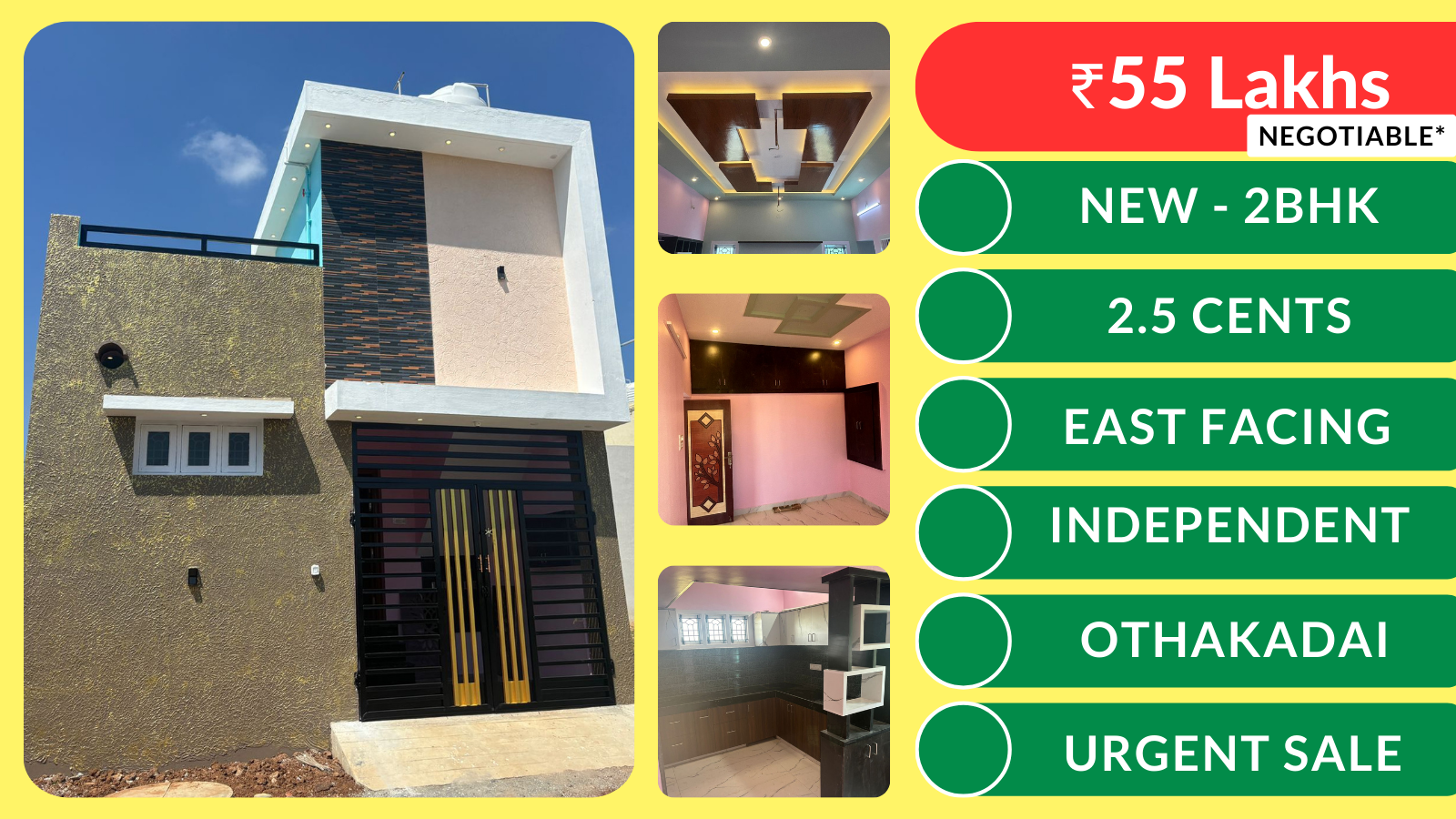 House for Sale in Othakadai, Madurai | New 2BHK - ₹55 Lakhs